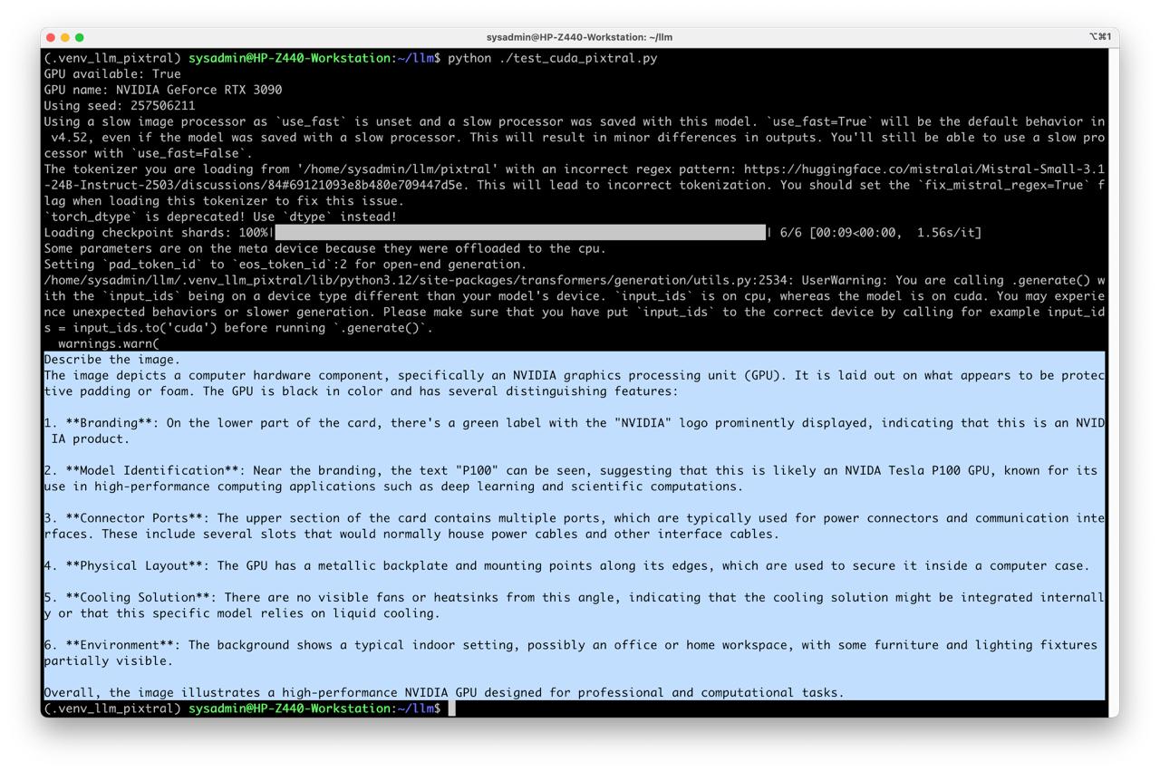Pixtral 12b CUDA low memory GPU PyTorch Test | [“LLM Laboratory”]